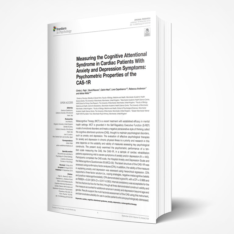 Measuring The Cognitive Attentional Syndrome In Cardiac Patients With Anxiety And Depression